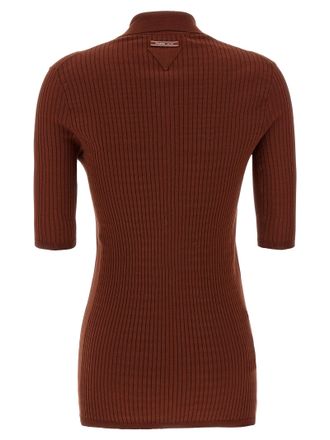 Prada Womens Brown Cotton Polo Shirt