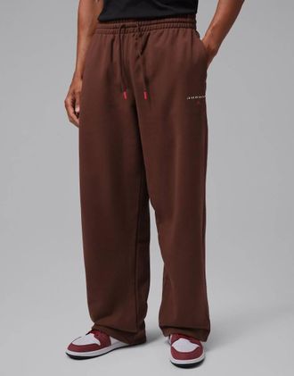 Nike Jordan Flight Fleece jogger &agrave; bas ouvert marron