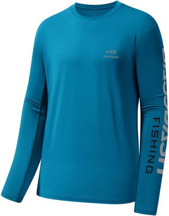 Bassdash Angeln T-Shirt Fishing Langarm Wasser UPF 50+ Shirt Rashguard Angelbekleidung UV Sonnenschutz