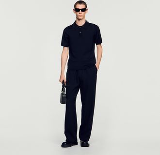 Sandro Strick-Poloshirt mit kurzen &Auml;rmeln
