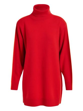 Essentiel robe rayée à col roulé - Rouge