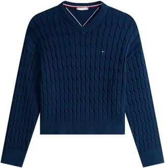 Tommy Hilfiger Pull &agrave; col V torsad&eacute; en coton