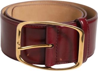 Dolce & Gabbana Femme, Accessoires, Brun, Taille: 75 CM Ceinture Femme Cuir Bordeaux Boucle Dor&eacute;e
