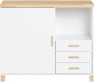SoBuy SoBuy ASK07-WN Schreibtischkasten, Druckerst&auml;nder, Schreibtischorganisator, Schreibtischregal, Regalkasten mit Schubladen, - 90x45x75 cm