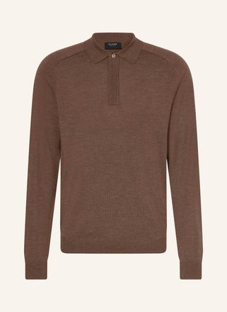 Olymp Olymp Signature Strick-Poloshirt Tailored Fit braun