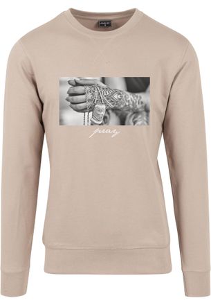 Mister Tee Herren Sweatshirt Pray 2.0 Crewneck darksand XS