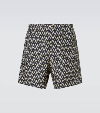 Valentino Bermuda-Shorts Toute La V aus Leinen