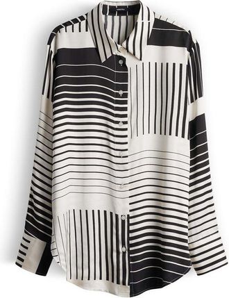 someday Langarmbluse ZANUARY Loose aus nachhaltigem Viskose Twill gerader Schnitt, dezente Twillstruktur, weich flie&szlig;ender Fall