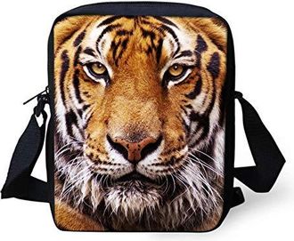 Hugs Idea Sac à bandoulière pour femme avec motif de cheval - Pour lécole, les voyages, Tête de tigre., Small