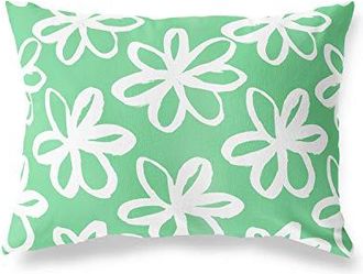 Bonamaison Le Jardin du Lin Kissen Zierkissenbezug Benzin Grün-Weiß Kissenbezug, Weich Bequem, Für Zuhause Autos Büro Sofa Wohnzimmer Couch Schlafzimmer Dekor, 3