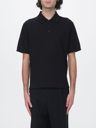 Saint Laurent Polo &agrave; manches courtes en coton avec monogramme YSL brod&eacute;