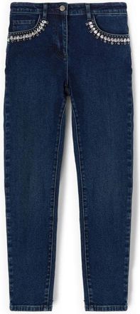 Motivi Femme, Jeans, Bleu, Taille: 38 FR Jean Skinny avec Poches Brod&eacute;es