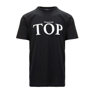 Dsquared2 Herren Top mit Kontrastdruck - - Tops - Herren - Schwarzk - M