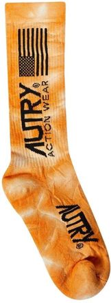 Autry Femme, Sous-v&ecirc;tements, Orange, Taille: ONE Size Chaussettes Action Wear Tie-Dye avec D&eacute;tail Drapeau Am&eacute;ricain