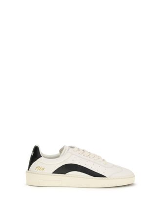 Dsquared2 Mens Sneakers Rider White-Black Calf Leather Trainers White/black