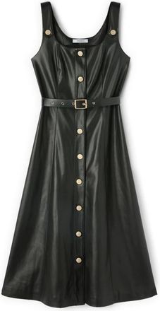Motivi Femme, Robes, Noir, Taille: 44 FR Robe &Eacute;vas&eacute;e avec Ceinture en Tissu Enduit