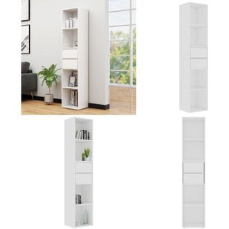 vidaXL Bibliothèque Blanc 36x30x171 cm Bois dingénierie - Bibliothèque Blanche - Bibliothèque Design - Bibliothèque Moderne - Étagère Ouverte - Meuble