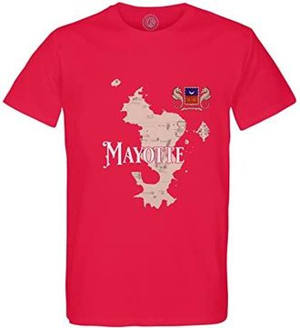Fabulous T-Shirt Homme Col Rond Coton Bio Mayotte 976 Département Outre Mer Carte Ancienne Rare