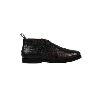 Kiton Leder Krokodil Stiefel - - Shoes - Herren - Braun - 40 1/2 EU