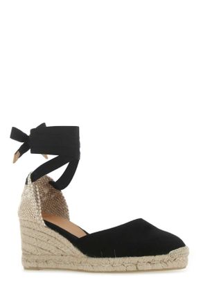 Castaner Womens Black Canvas Carina Wedges Negro Espadrillas Espadrilles