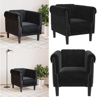 vidaXL Sessel Schwarz Samt - Samtsofa - Schwarzer Sessel - Wohnzimmersofa - Gemütlicher Sessel - Lounge Chair - Home & Living