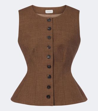 Magda Butrym Gilet p&eacute;plum en laine vierge
