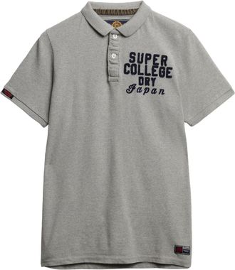 Superdry Herren Vintage Athletic Polohemd Vintage Sweat Grau Meliert XL
