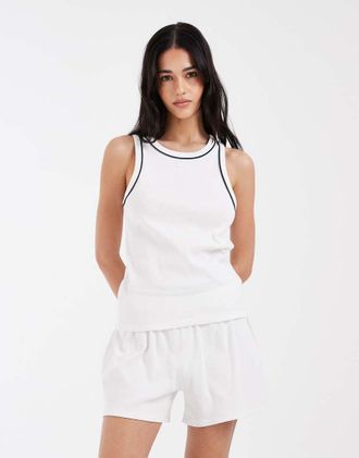 Lacoste Loungewear - Pyjama in Wei&szlig;