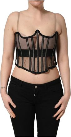 Dolce & Gabbana Femme, Tops, Noir, Taille: 38 FR Corset Top
