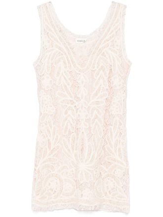 P.A.R.O.S.H. robe en dentelle à coupe courte - Tons neutres