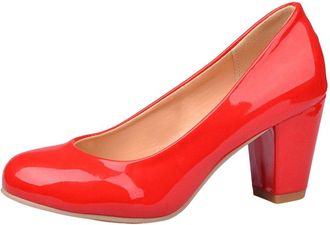 Smilice Damen Klassischer Blockabsatz Pumps Slip-On Schuhe