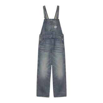 Carhartt Work in Progress Bib Overall Straight - - Jumpsuits & Playsuits - Damen - Blau - M