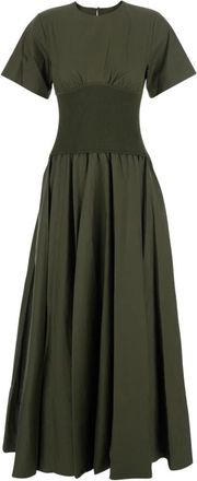 SIMKHAI Femme, Robes, Vert, Taille: 36 FR Fern Wrenna Short Sleeve Midi Dress