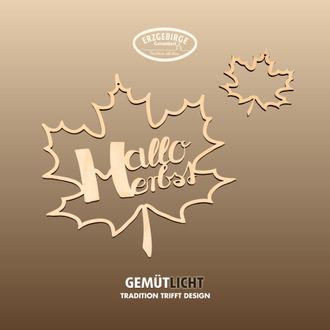 Weigla Dekoh&auml;nger aus Holz original Erzgebirge I 2-teilig Motiv Herbst I Fensterbild I Wanddeko I Herbstdekoration I sch&ouml;ne Geschenkidee I Deko innen