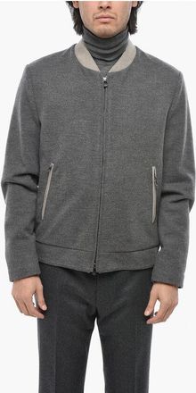 Corneliani Virgin Wool Blend Bomber Jacket with Zip Closure Gr&ouml;&szlig;e 48