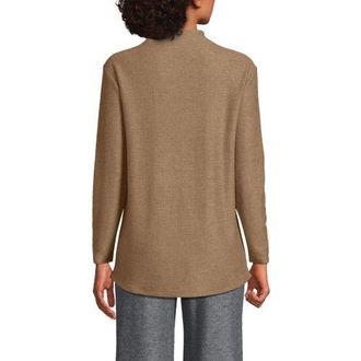 Lands End Strickshirt mit Schornsteinkragen, Damen, Gr&ouml;&szlig;e:40-42 regular, Braun, Viskose/Polyester-Mischung/Nylon-Mischung, by Lands End