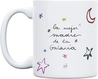 UO Tasse mit Botschaft Die beste Mutter der Galaxie, Geschenk zum Muttertag, Geschenk f&uuml;r M&uuml;tter, Geschenk f&uuml;r M&uuml;tter, 350 ml, Keramik