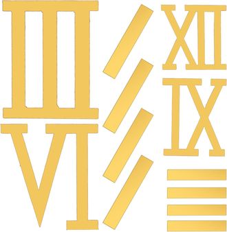 BESPORTBLE Minimalistisches 12 St&uuml;ck Acryl Selbstgemacht Wanduhren mit Gro&szlig;en Zahlen Selbstklebend Goldfarbene R&ouml;mische Ziffern Kreative Wanduhr f&uuml;r Wohnzimmer u