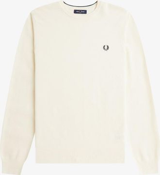 Fred Perry Leichter Rundhalspullover aus Baumwolle mit Reiskornstruktur in
