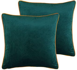 Riva Paoletti Meridian Twin Pack-Feder gefüllte Kissen, Polyester, Teal/Clementine, 55 x 55cm, 2