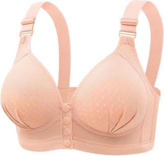 Generic Soutien-gorge d&eacute;contract&eacute; r&eacute;glable et respirant sans anneau en acier pour femme, rose, 64