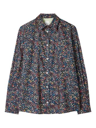 Paul Smith Hemd mit Blumen-Knöpfen - Blau