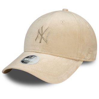 New Era 9Forty Damen Cap - Velour Diamante NY Yankees beige