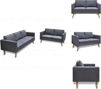 vidaXL Sofagarnitur 2-Sitzer und 3-Sitzer Stoff Dunkelgrau - Sofagarnitur - Wohnlandschaft - Couchgarnitur - Ecksofa - Grau Sofa