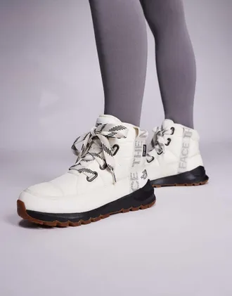 The North Face Thermoball - Luxuriöse, wasserdichte Schnürstiefel in Gardenia-Weiß/TNF-Schwarz