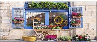 Homemania HM20KNV70x100-51 Fensterbild für Wohnzimmer, Schlafzimmer, Mehrfarbig, Polyester, Holz, 70 x 3 x 100 cm