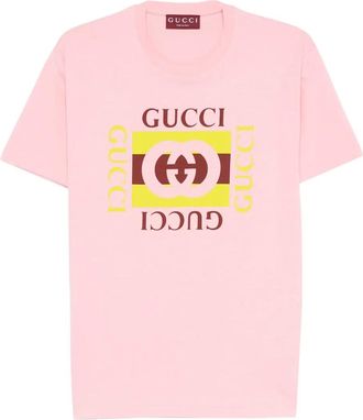 Gucci T-Shirt mit Logo-Print - Rosa