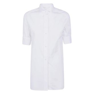 Maison Margiela Chemise Manches Courtes en Coton - Femme - Blouses et Chemises - Blanc - Taille: 36 FR