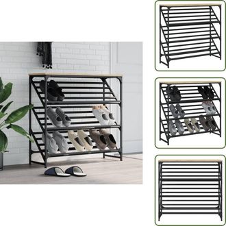 vidaXL The Living Store - Schuhregal Sonoma-Eiche 90x30x85 cm Holzwerkstoff - Schuhschrank - Schuhregal - Garderobe - Einbauschrank - Aufbewahrungsraum