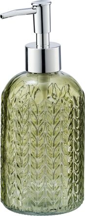 WENKO Flüssigseifenspender Vetro Braun, nachfüllbarer Seifenspender aus echtem Glas für ca. 400 ml Flüssigseife, Spender in Trendiger Retro-Optik, ideal auc